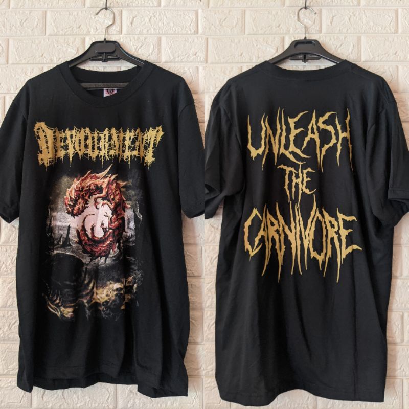 เสื้อยืดผ้าฝ้ายพิมพ์ลายขายดี เสื้อยืด พิมพ์ลาย Devourment BAND | Shopee ...