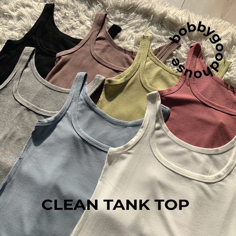 bobbygoodhouse | (PRE ORDER) CLEAN TANK TOP (7colors) | Shopee Thailand