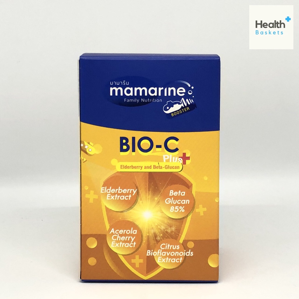 Mamarine BIO-C Plus Elderberry and Beta-Glucan 30 capsule มามารีน แบบ ...