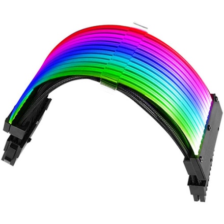 สายพาวเวอร์ 24พิน มีไฟ RGB Tsunami Protector Power 24 PIN Neon ARGB PSU ...