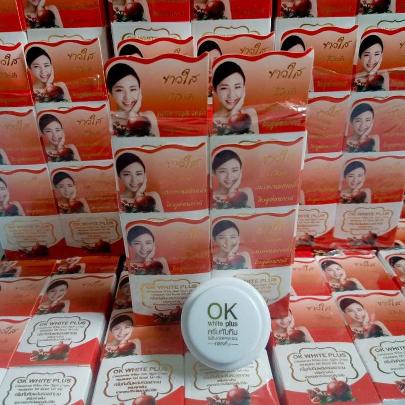 ครีมทับทิมผสมคอลลาเจน OK WHITE PLUS (1*12)(1โหล) | Shopee Thailand