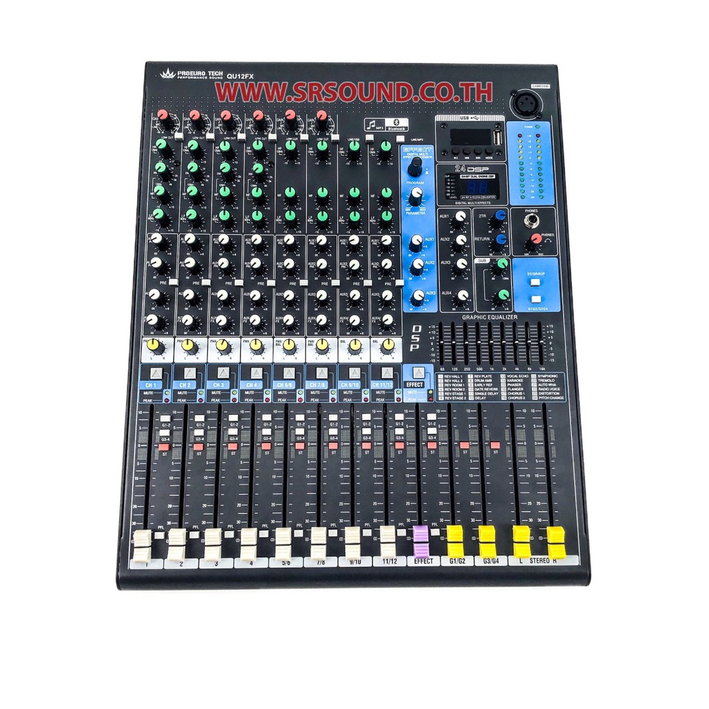 ฟรีค่าส่ง PROEUROTECH QU12FX MIXER มิกเซอร์ 12 ช่อง QU-12FX QU 12FX ...