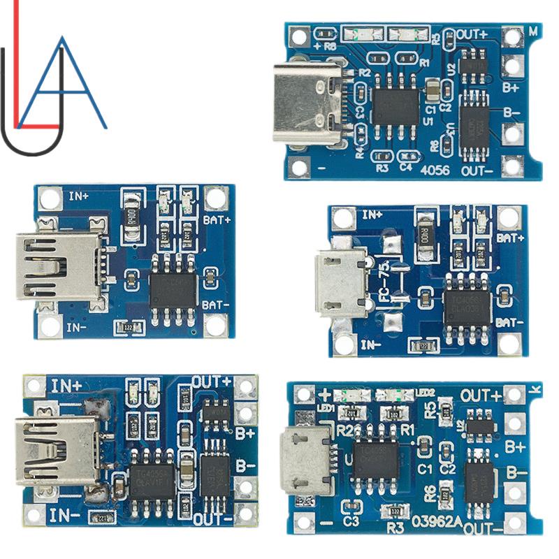 Type-c/micro/mini USB 5V 1A 18650 TP4056 แบตเตอรี่ลิเธียมโมดูลชาร์จ ...