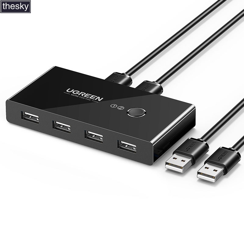 Ugreen USB Switch Selector 2 พอร์ต USB Sharing 4 พอร์ต USB Switcher ...