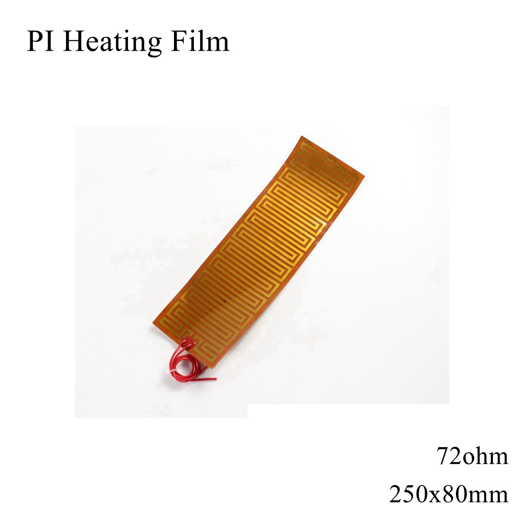 250x80mm 5V 12V 24V 110V 220V PI Heating Film Polyimide Adhesive ...