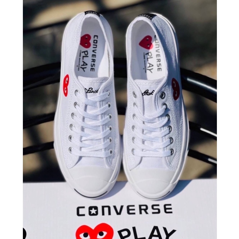 Converse Jack Purcell x PLAY Comme des Garcons สีขาว สินค้าพร้อมกล่อง ...