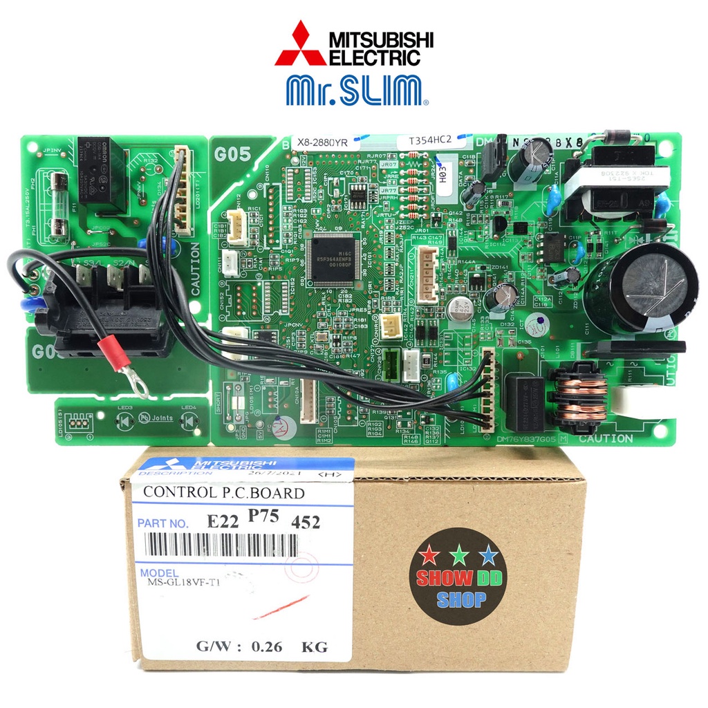แผงบอร์ดพาวเวอร์แอร์มิตซูบิชิ mitsubishi electric mr.slim E22P75452 ใช้ ...