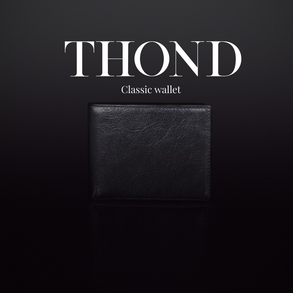 BG Thond กระเป๋าสตางค์หนังแท้ รุ่น Classic สีดำ | Shopee Thailand