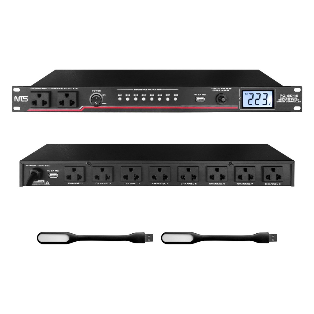 NTS PQ-8015 POWER BREAKER ช่อง USB 5V/2A ชาร์ทมือถือได้ ปลั๊กไฟติดแร็ค ...