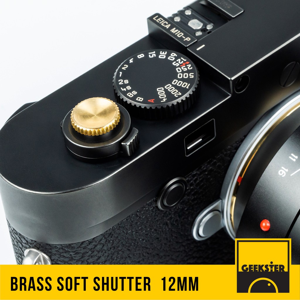 ปุ่ม Soft Shutter แบบเว้า ขอบหยัก ทองเหลือง แท้ ( Brass Soft Release Shutter Button Concave ...