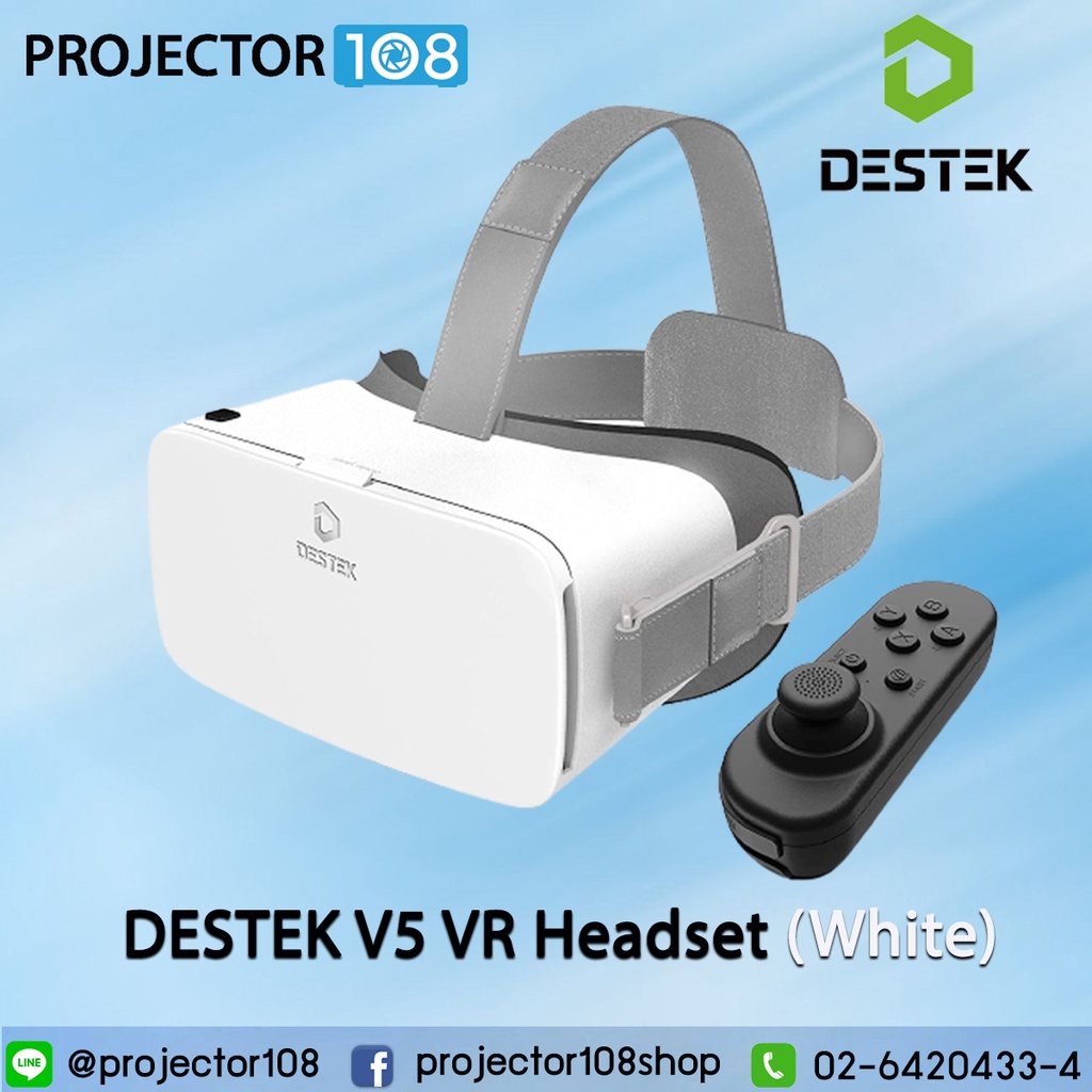 DESTEK V5 VR Headset with Bluetooth Controller - Virtual Reality ...