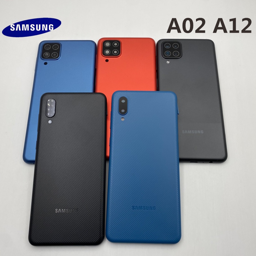 SAMSUNG Galaxy A02 A025 A12 A125 2020 ฝาหลังแบตเตอรี่ด้านหลังกระจก ...