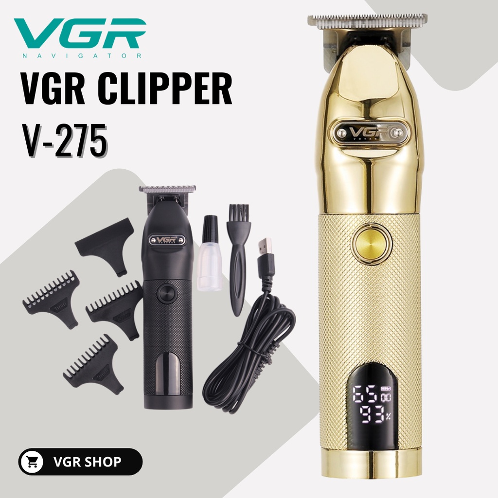 VGR รุ่น V-275 ปัตตาเลี่ยนตัดผมกันขอบแบบไร้สาย แบบไร้สายหน้าจอแอลอีดี(สีทอง) | Shopee Thailand