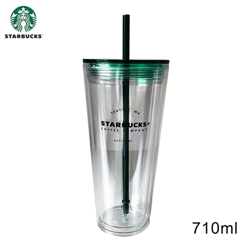 【Limited】Starbucks แก้ว Classic Starbucks Tumbler Straw cup Cold cup Double layer plastic cup ...
