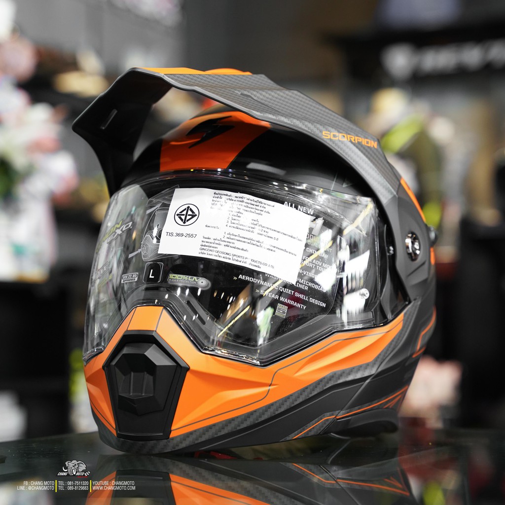 หมวกกันน็อค Scorpion รุ่น EXO ADX 1 ลาย Tucson Matt Black/Orange ...