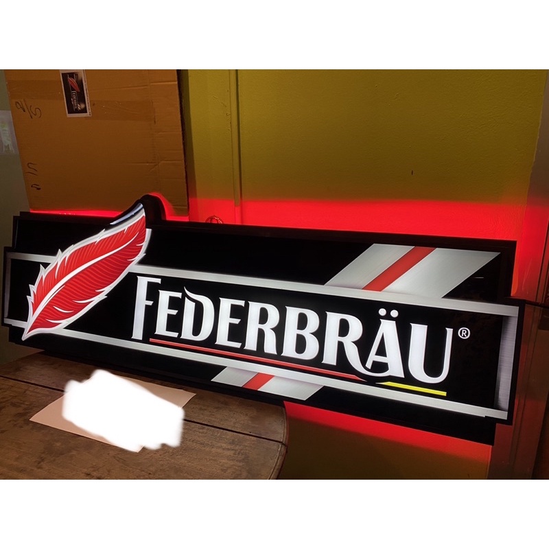ป้ายfederbrau ป้ายไฟนูน งานสะสม ของวินเทจ ป้ายไฟ ป้ายไฟตกแต่งร้าน ...