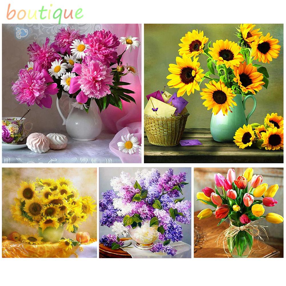 Bou Flower ชุดเย็บปักถักร้อยปักครอสติส DIY 11CT สําหรับตกแต่งบ้าน ...