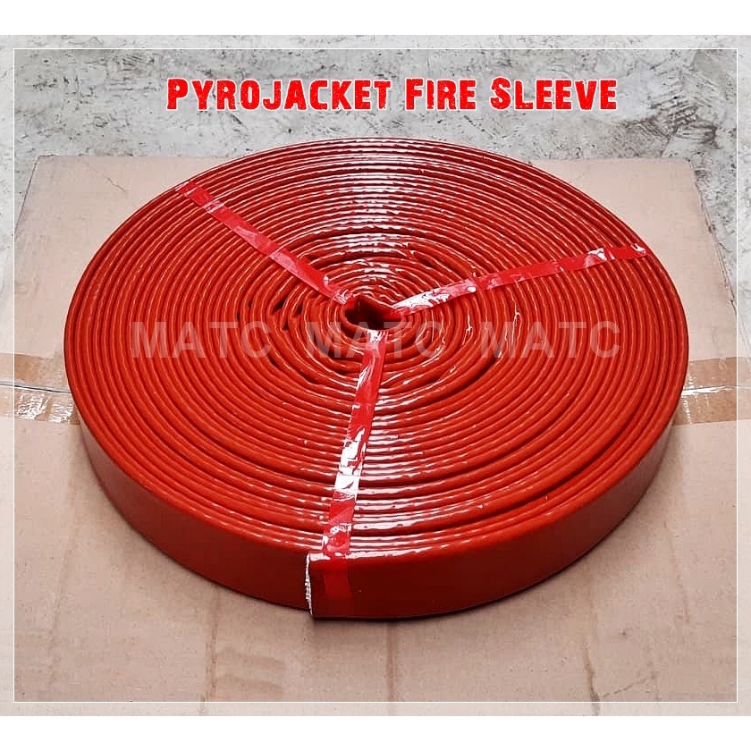 Pyrojacket Fire Sleeve ไฟเบอร์กลาส เคลือบซิลิโคน ความยาว 20 เมตร/ม้วน ...