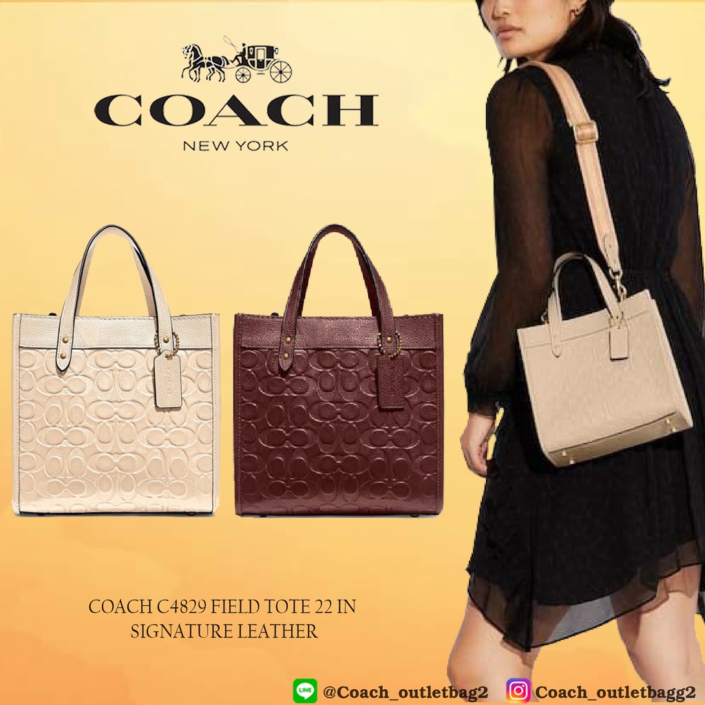 COACH C4829 FIELD TOTE 22 IN SIGNATURE LEATHER | Shopee Thailand