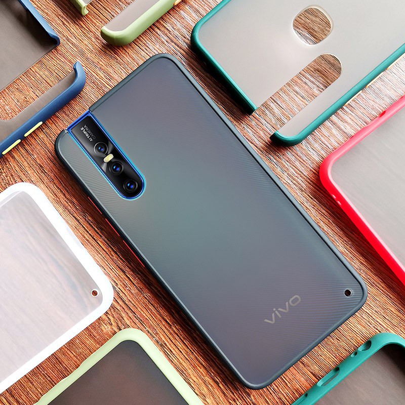 พร้อมส่ง Case VIVO V15Pro เคสกันกระแทก ปุ่มสีผิวด้าน ขอบนิ่มหลังแข็ง เค ...