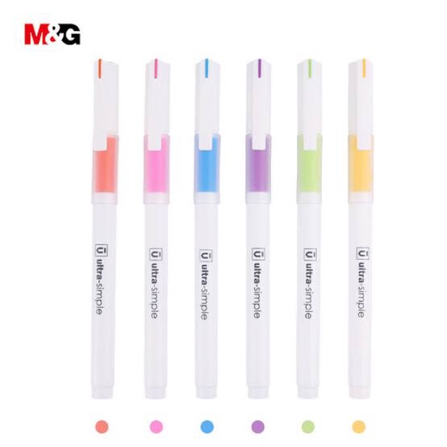 ปากกาเจลสี U Ultra simple set 6 สี แบบกด และแบบปลอก | Shopee Thailand
