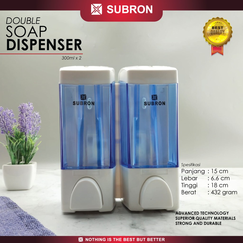 Subron Soap Dispenser ที่วางสบู่เหลวพลาสติกหนาคู่ 300ml x 2/ 600ml | Shopee Thailand