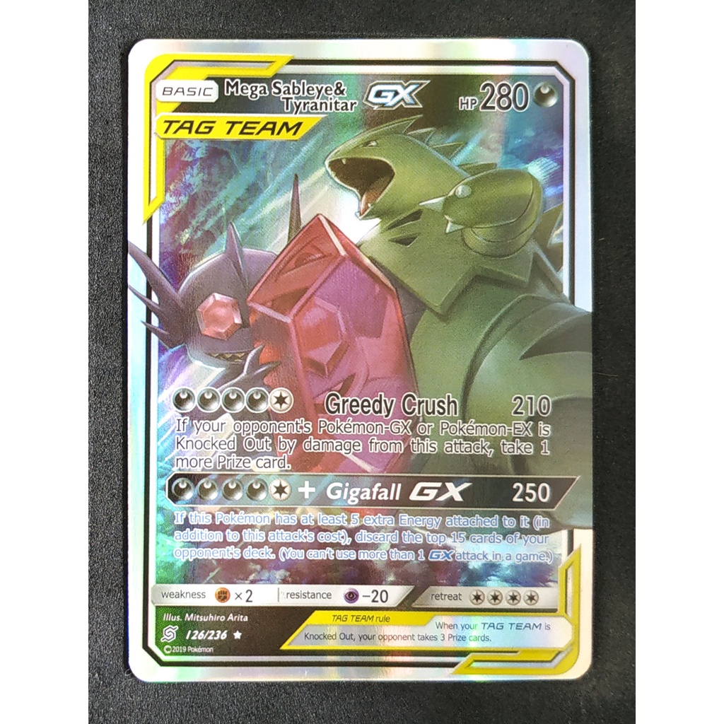 Mega Sableye & Tyranitar Tag Team GX เมก้า ยามิรามิ & บังกิราส 126/236 ...