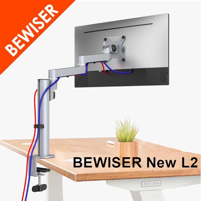 BEWISER L2 NEW ขาตั้งคอม จอมอนิเตอร์ VESA14”-32” แขนอลูมินั่มยาว ยกสูง ...