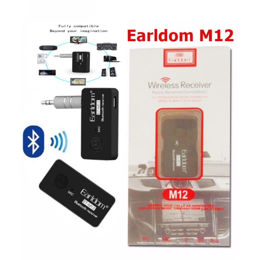 Earldom M12 อุปกรณ์รับสัญญาณBluetooth ใช้ได้ทั้งลำโพง หูฟัง เครื่องเสียงบ้านและรถยนต์ | Shopee ...