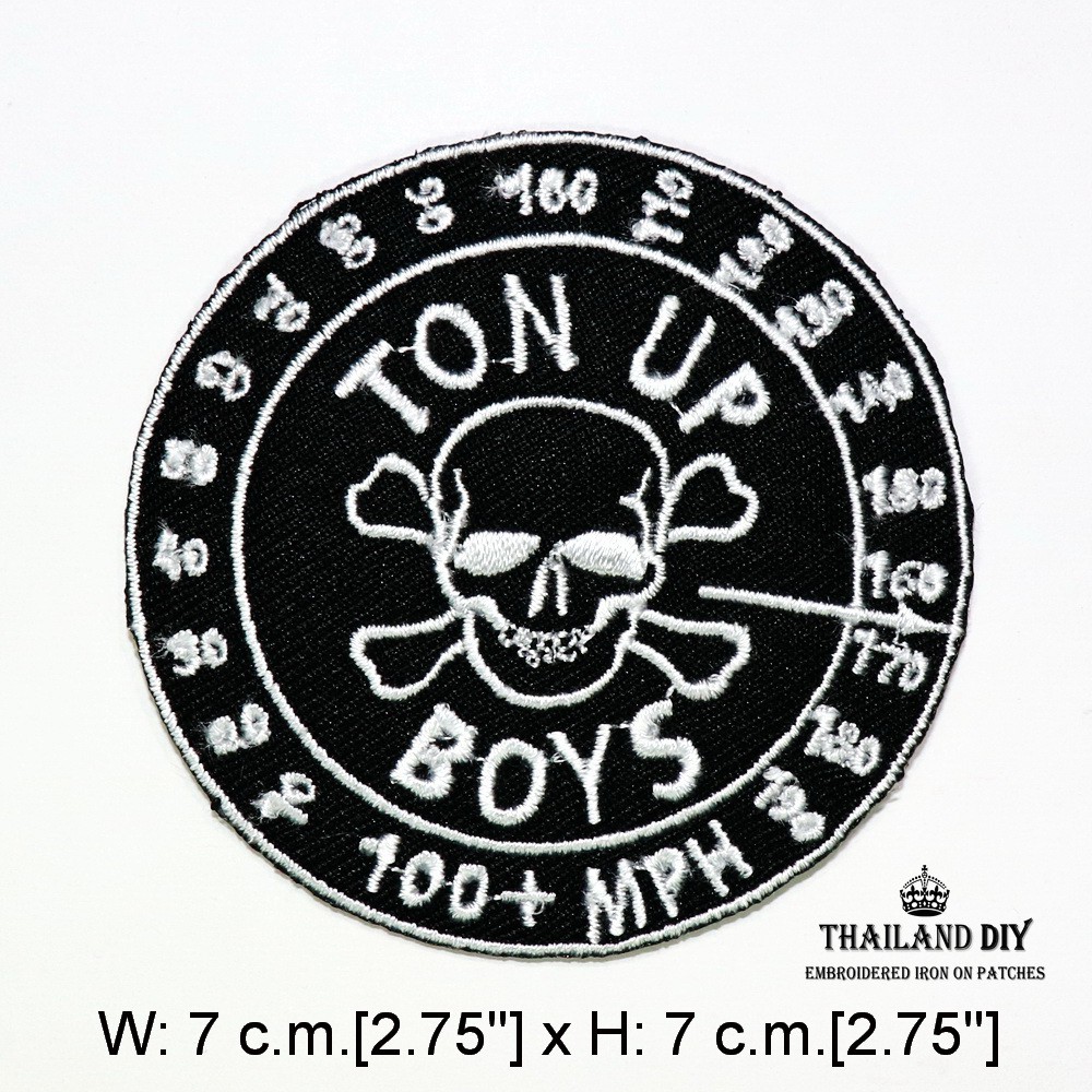 ตัวรีดติดเสื้อ งานปัก ลาย คาเฟ่ เรเซอร์ มอเตอร์ไซค์ Big Bike Cafe Racer WOP Motorcycles Patch ...