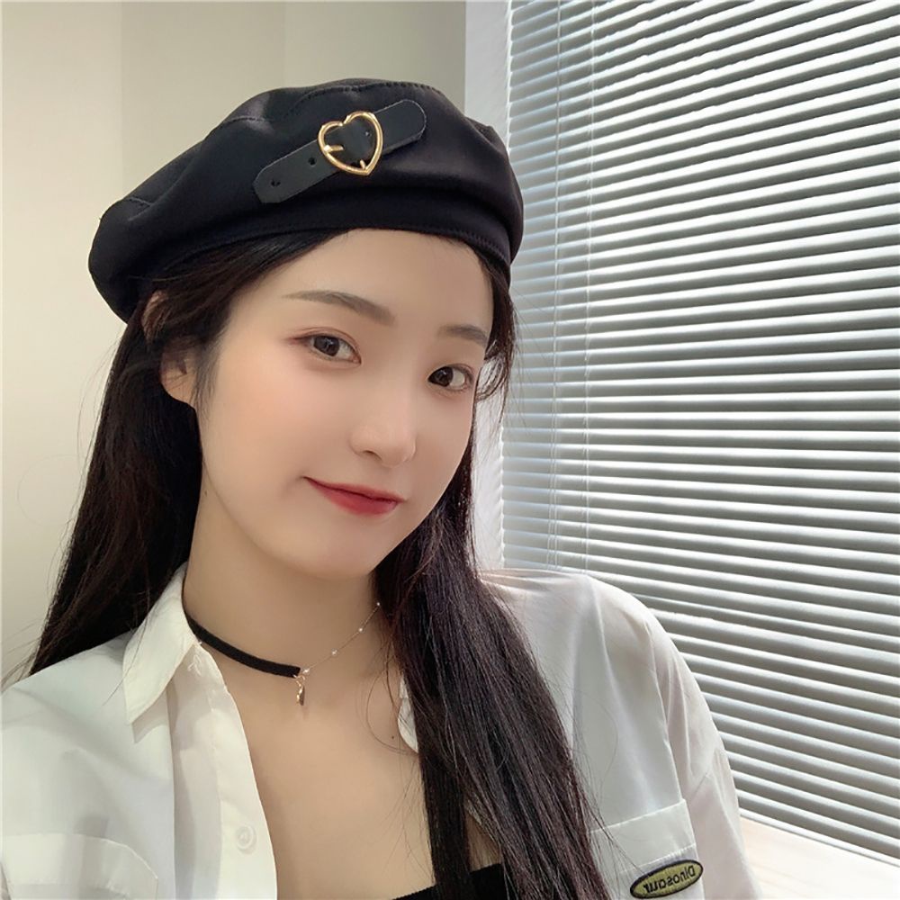 Twinkle1 หมวกเบเร่ต์โลหะสีดําระบายอากาศสไตล์ย้อนยุคสําหรับผู้หญิง | Shopee Thailand