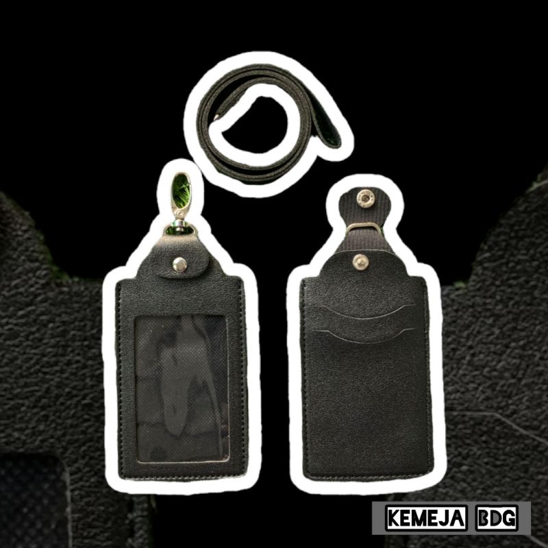 Hitam LEATHER NAME TAG / LEATHER NAME TAG HOLDER / ID CARD HOLDER ...