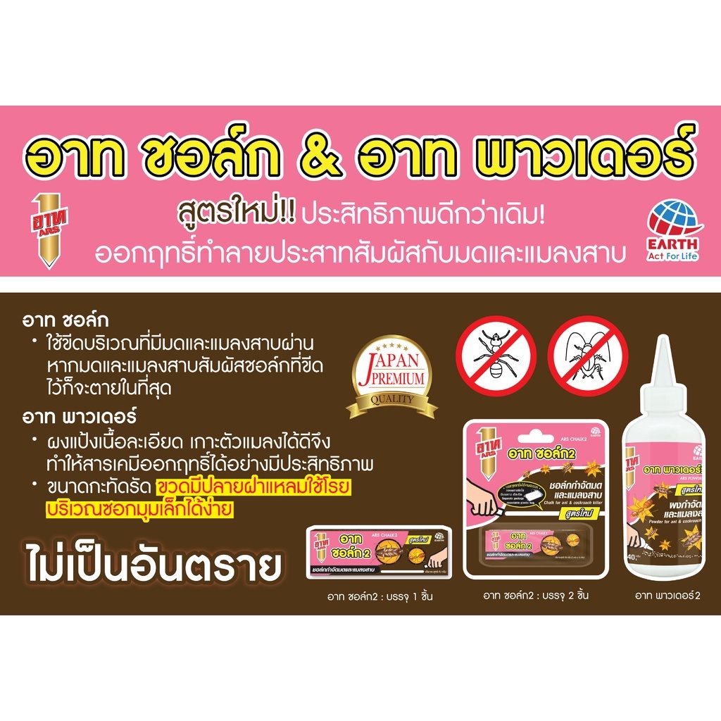 อาท ชอล์ก พาวเดอร์ ป้องกันมดและแมลงสาบ 40 กรัม ARS CHALK POWDER 40g ...