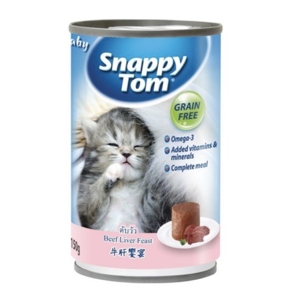 Snappy Tom Beef Liver Feast อาหารลูกแมว รสตับวัว ชนิดกระป๋อง 8x150g ...