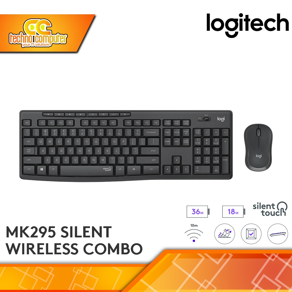 Logitech MK295 Silent Combo Wireless - คีย์บอร์ดและเมาส์สํานักงาน ...