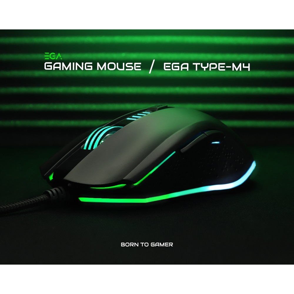EGA Type M4 Gaming Mouse เมาส์เกมมิ่งมาโคร 6400DPI พร้อมโปรแกรมปรับตั้งค่ารองรับ windows7.10.11 ...