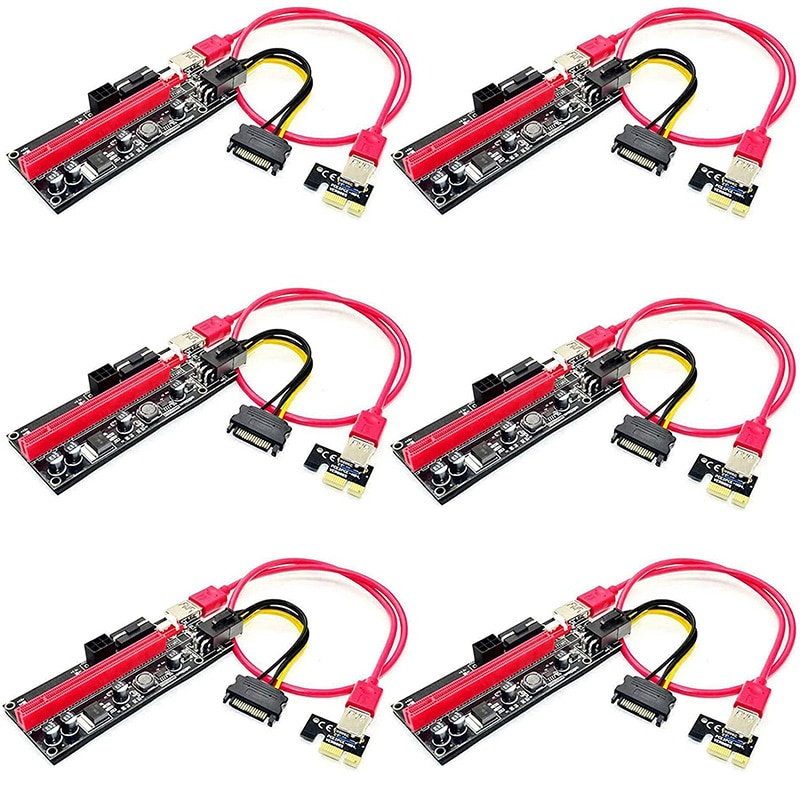 อะแดปเตอร์ขยาย PCI-E Riser VER 009S Express 1X 4x 8x 16x SATA 15pin ...