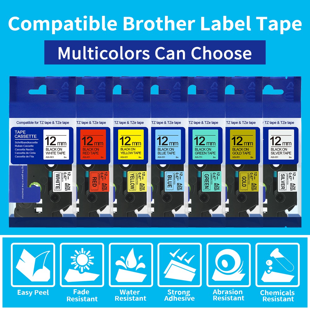 [สต็อกประเทศไทย] 45Colors Replace for Brother 12mm tze TZe 231 ...