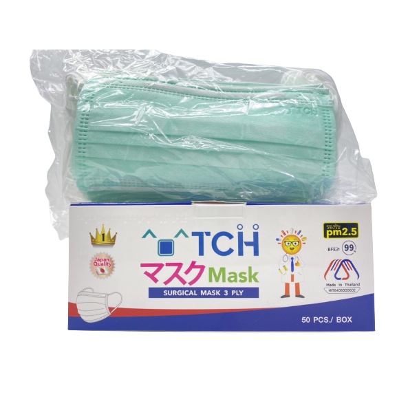 TCH Mask 3PLY ทีซีเอช หน้ากากอนามัยทางการแพทย์ 3 ชั้น (1 กล่อง 50ชิ้น ...