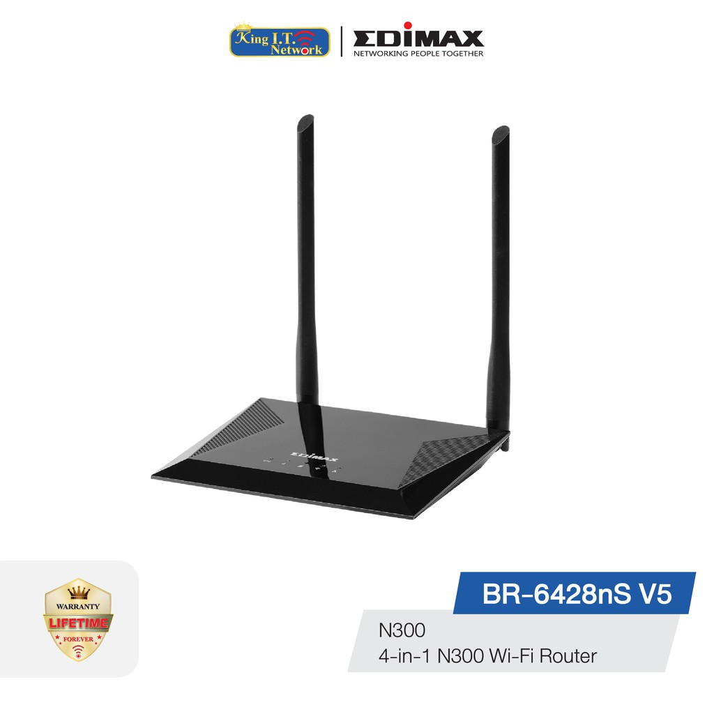 EDIMAX (BR-6428nS V5) 4-in-1 N300 Wi-Fi Router, Access Point, Range ...