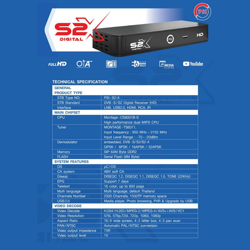 ส่งฟรี กล่อง PSI S series (S2X/S3) รับประกันศูนย์ 1ปี ใหม่ล่าสุด | Shopee Thailand