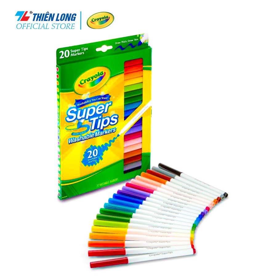 ชุด Crayola Supertips Washable Marker 20 สี | Shopee Thailand