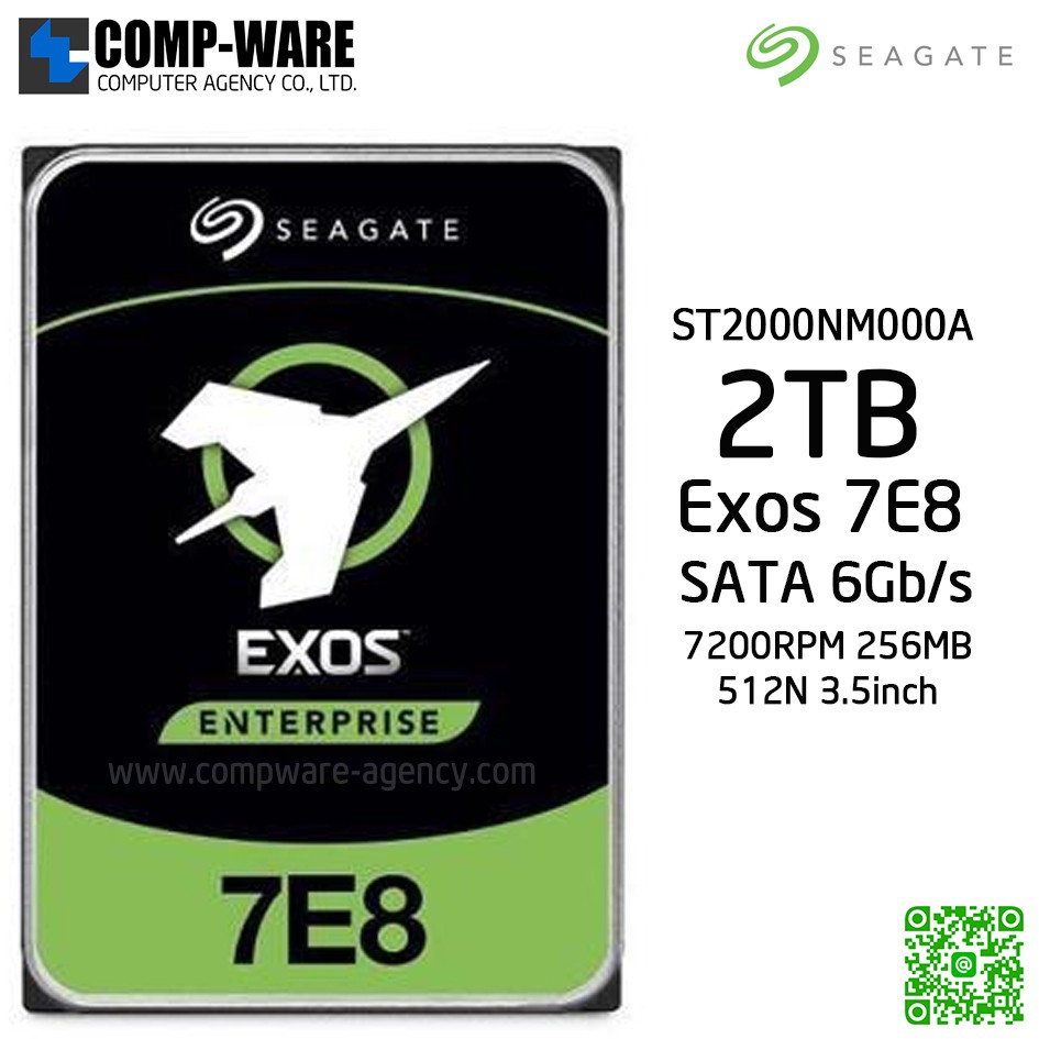 Seagate Exos 7E8 2TB 7200RPM 256MB SATA 6Gb/s 512N 3.5-Inch Enterprise ...