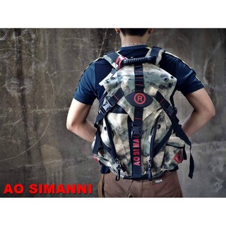 กระเป๋าเป้ ยี่ห้อ AO SI MAN NI BACKPACK พรางเทา | Shopee Thailand