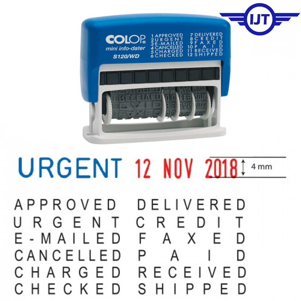 Colop S120/WD I SELF-INKING MINI DATER I DATE STAMP I DATE CHOP I DATE COP I COP TARIKH I COP ...