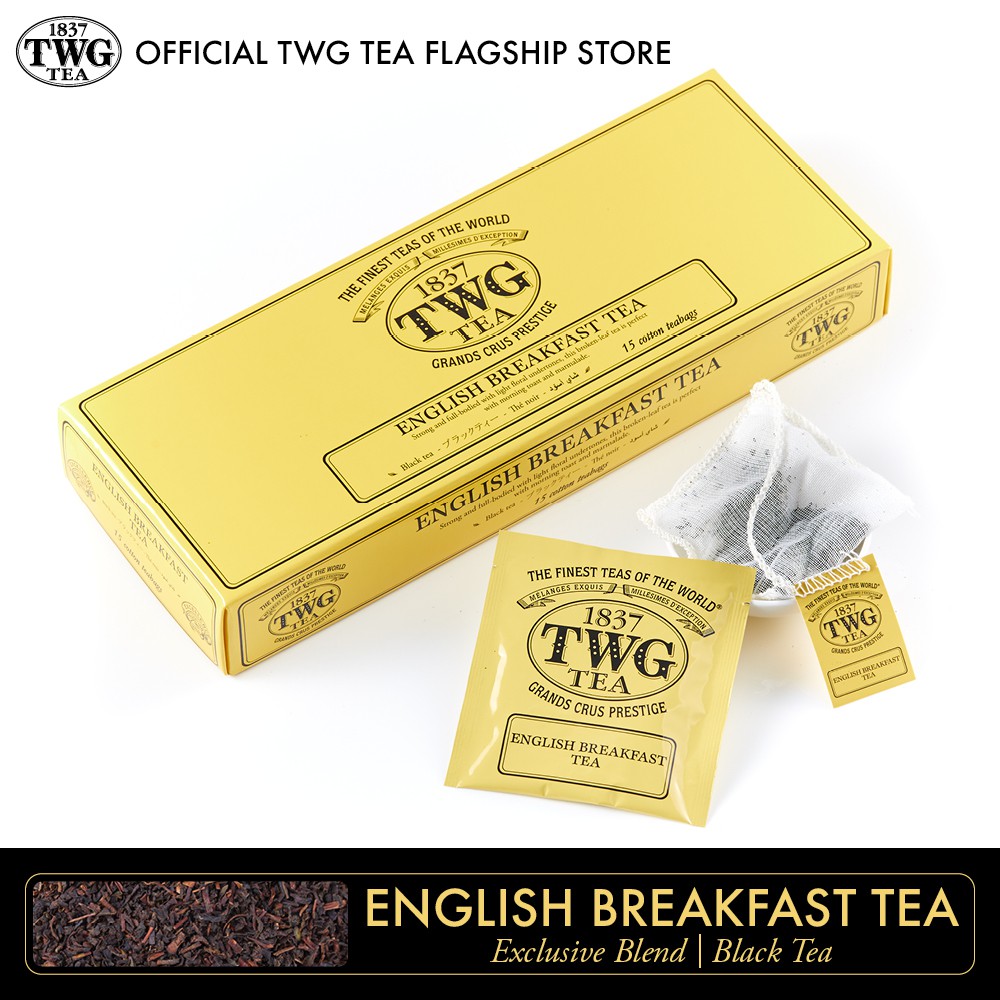 TWG Tea English Breakfast Tea Black Tea Cotton / ชา ทีดับเบิ้ลยูจี ชาดำ อิงลิชเบรกฟาสต์ ชนิดซอง ...