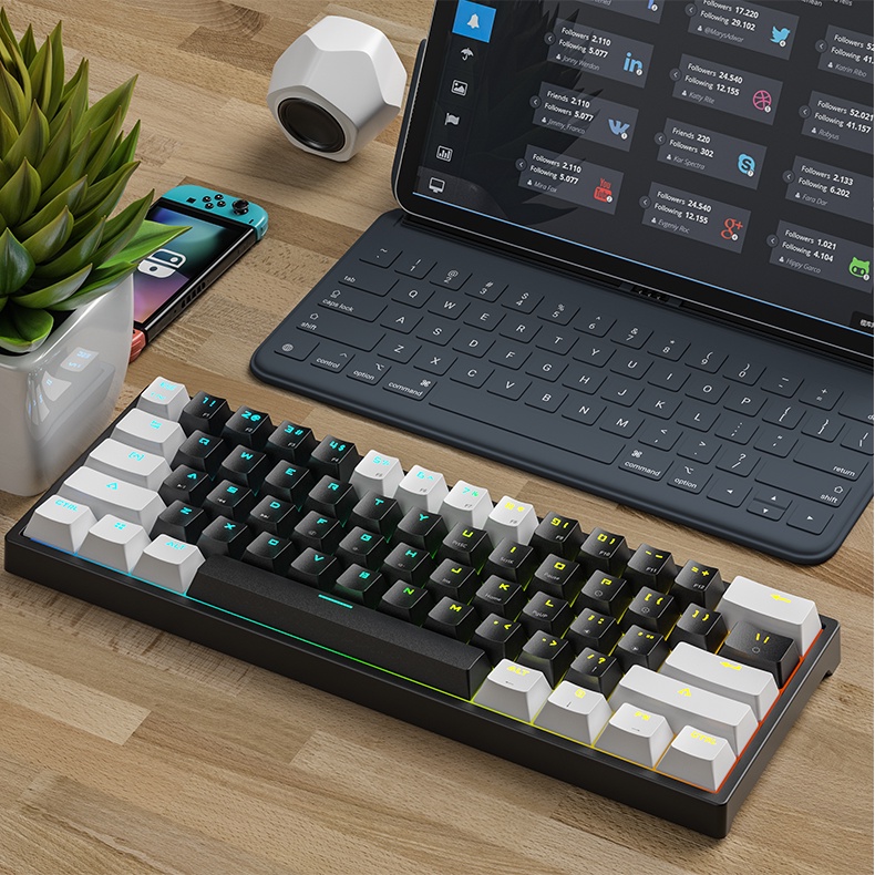 🚚จัดส่งในวันเดียวกัน Leaven K620 คีย์บอร์ด tkl 60% keyboard mechanical ...