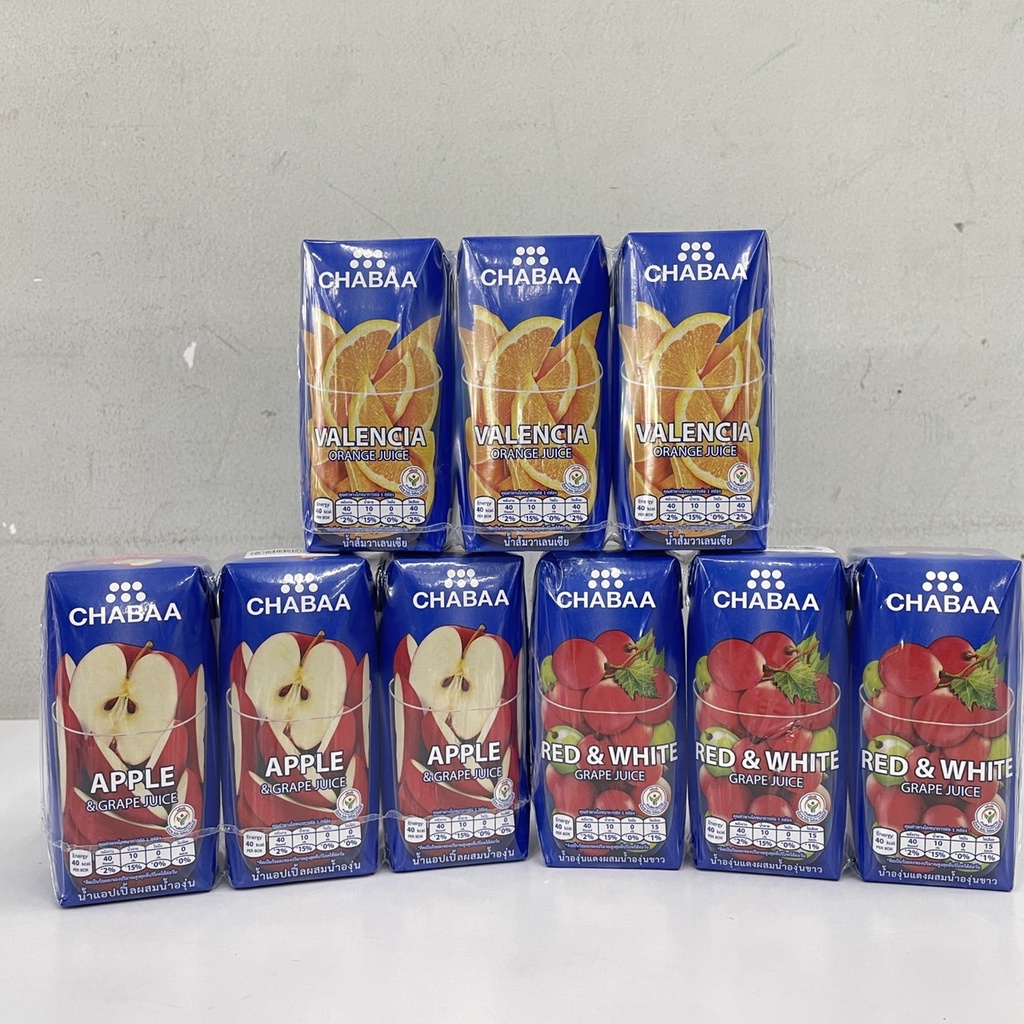 (แพ็ค 3) Chabaa Fruit Juice ชบา ผลิตภัณฑ์น้ำผลไม้ 180 มล. (แอปเปิ้ลผสม ...