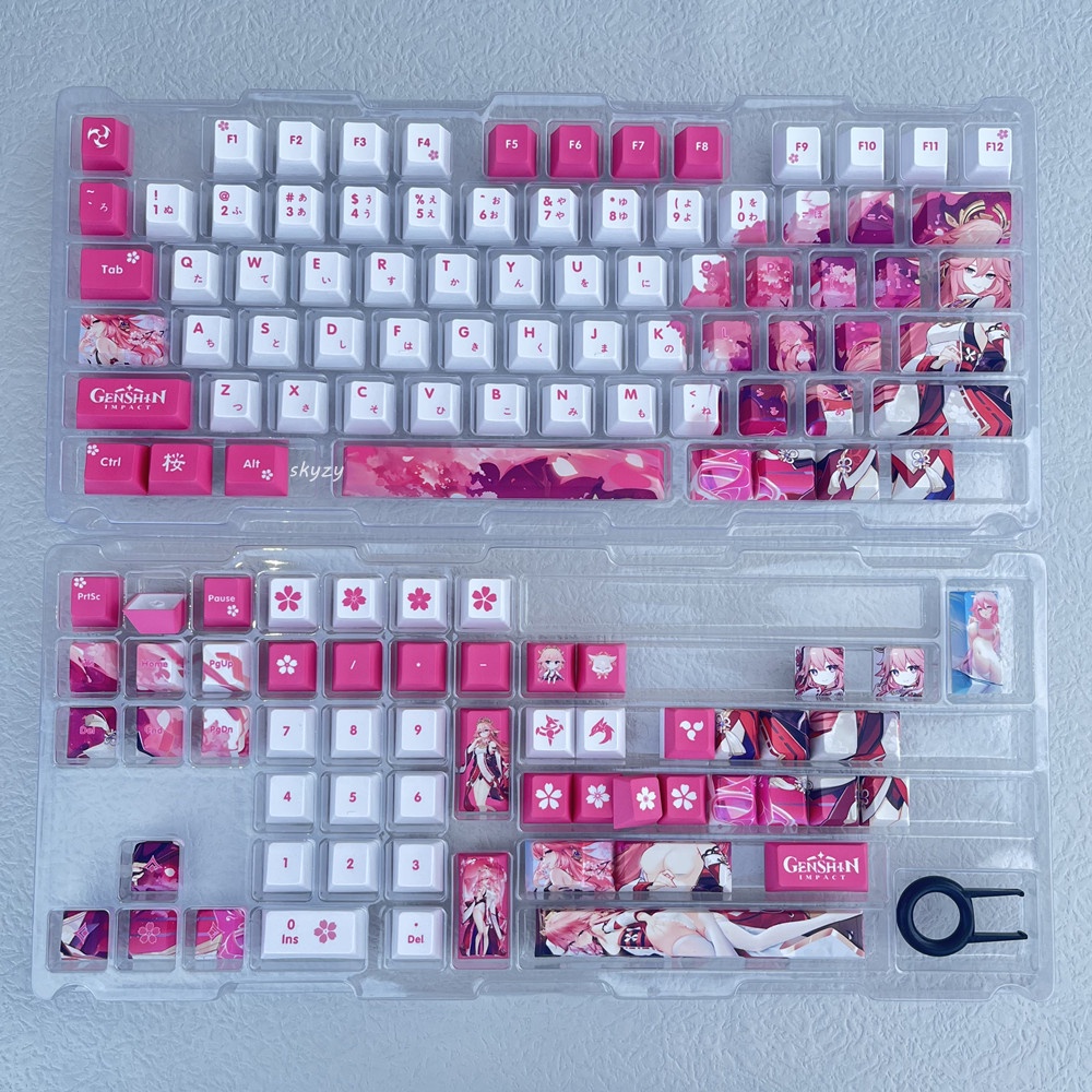 Genshin Impact Yae Miko Keycaps Cherry Profile อะนิเมะ PBT Dye Sub ...