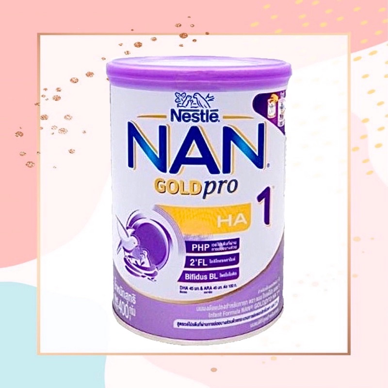 NAN Gold pro HA1 ขนาด400gสำหรับเด็กเเรกเกิด-1ปี มีอาการภูมิเเพ้ ...
